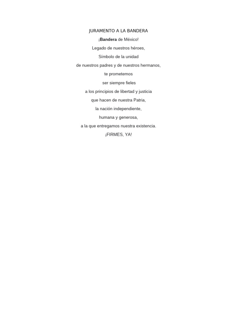 Juramento a la Bandera de México | PDF