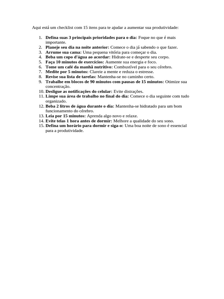 Aqui Está Um Checklist Com 15 Itens para Te Ajudar A Aumentar Sua ...