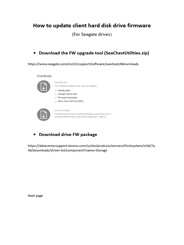 how_to_update_client_hard_disk_drive_firmware_(seagate) | PDF