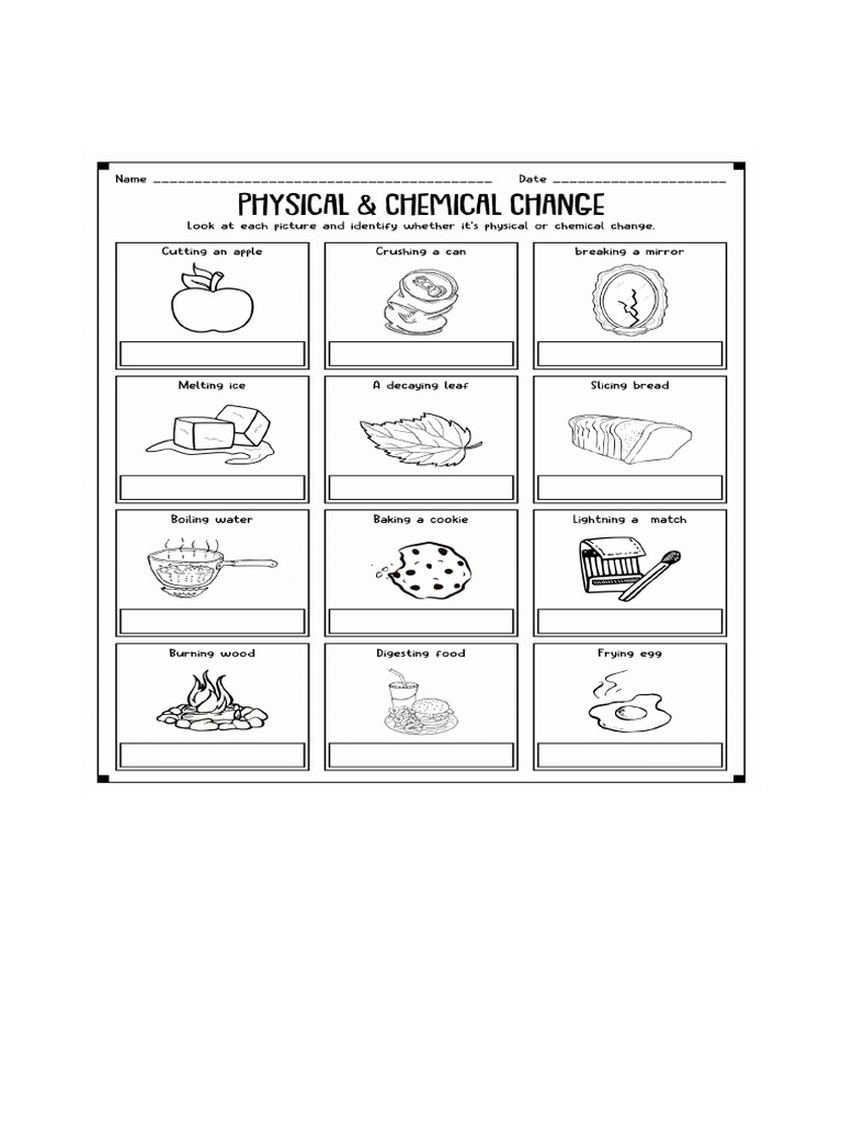Changes Worksheet | PDF