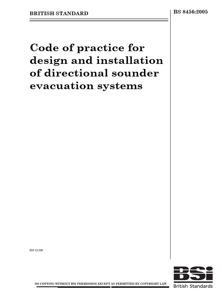 BS 8456 Design and Installation of Directional Sounder Evacuation ...