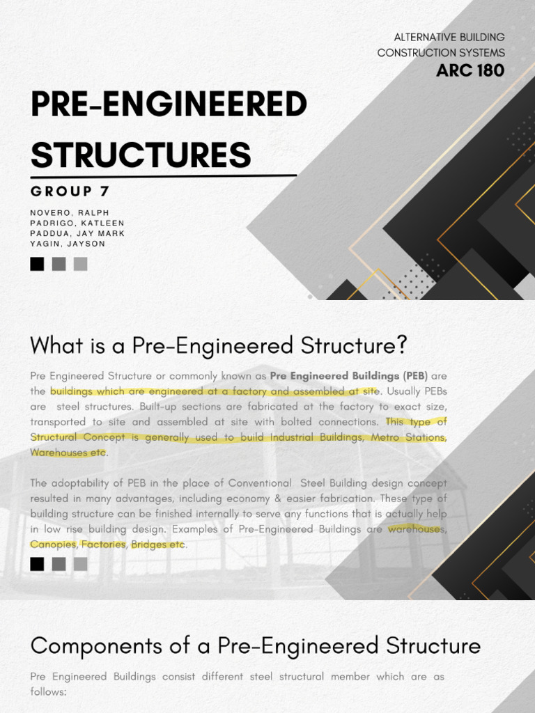 Pre Engineered Structures - Group7 | PDF