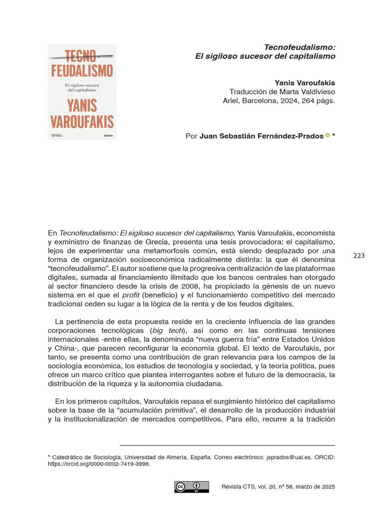 Tecnofeudalismo: El Sigiloso Sucesor Del Capitalismo: Yanis Varoufakis ...