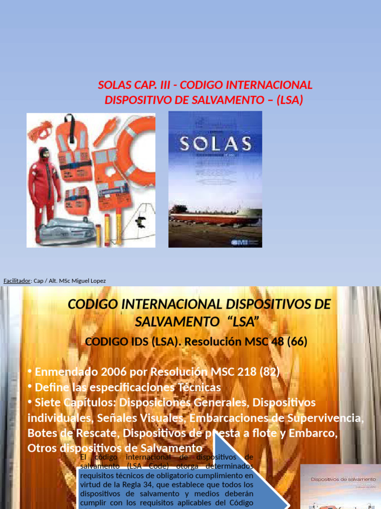 SOLAS Capitulo III - LSA | PDF
