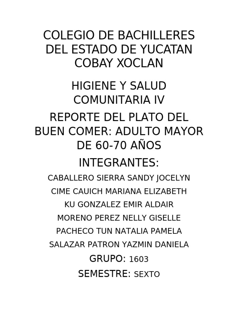 Hys 60-70 Años | PDF | Alimentos | Nutrición