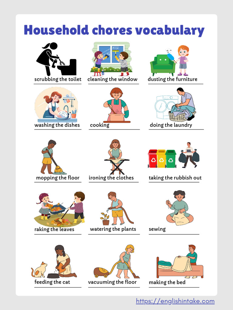 Household Chores Vocabulary | PDF