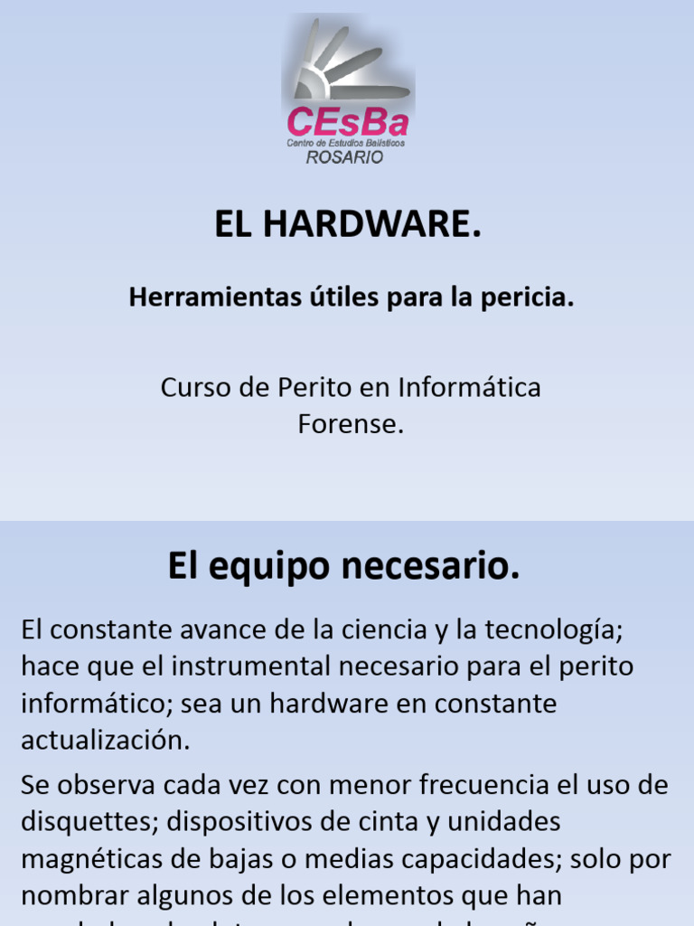Hardware Esencial para Peritos Informáticos | PDF