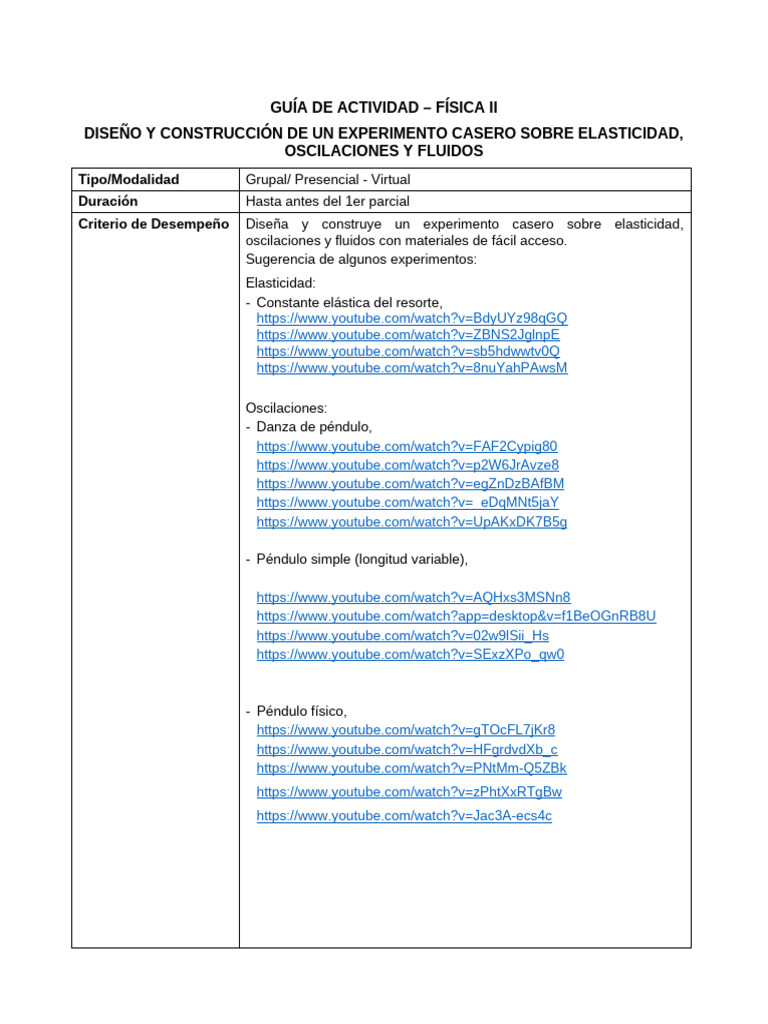Guia Proyecto Fis II Civil Revisado | PDF | Experimentar