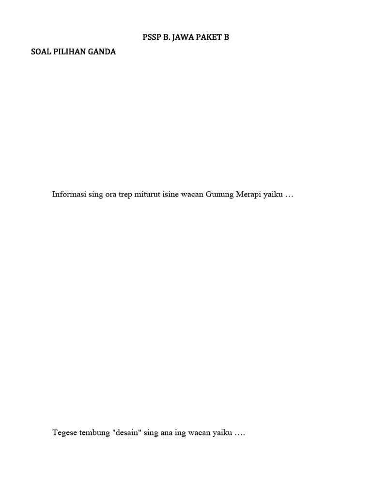 PSSP Basa Jawa Paket B | PDF