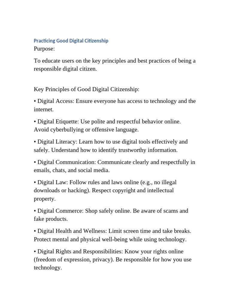 Practicing Good Digital Citizenship-8 | PDF