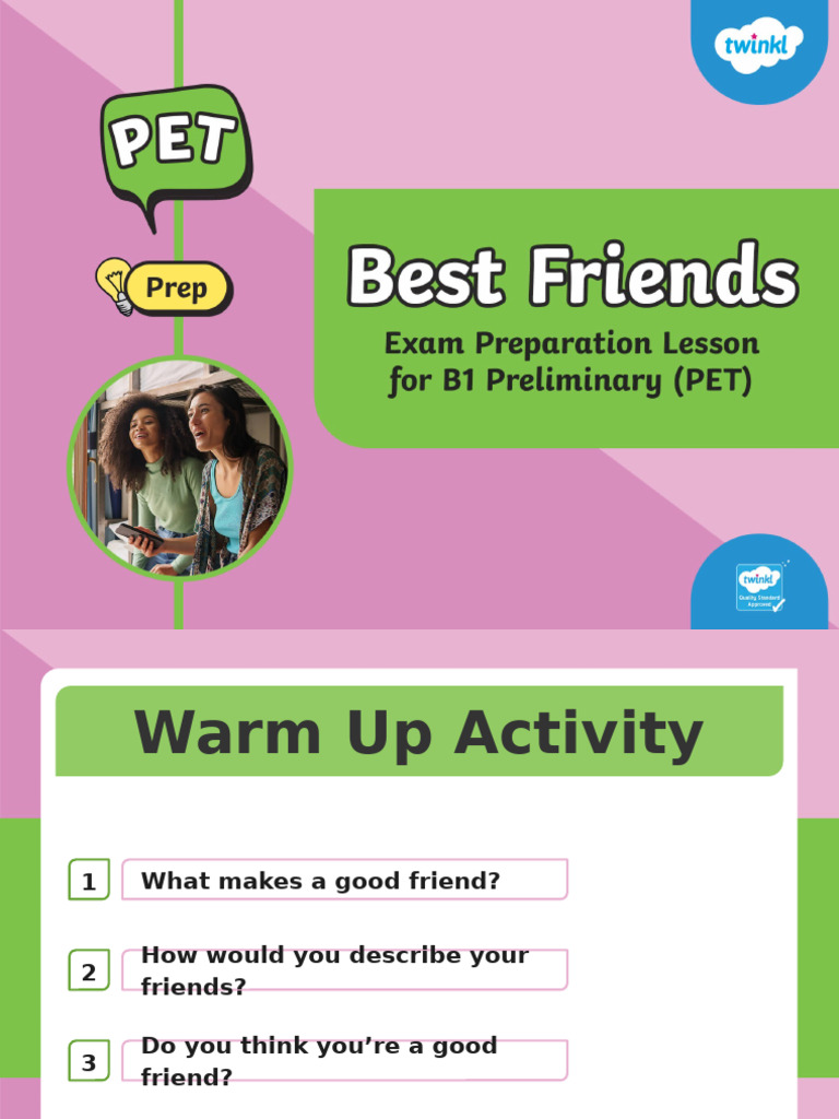 B1 Preliminary PET Prep Lesson Best Friends | PDF