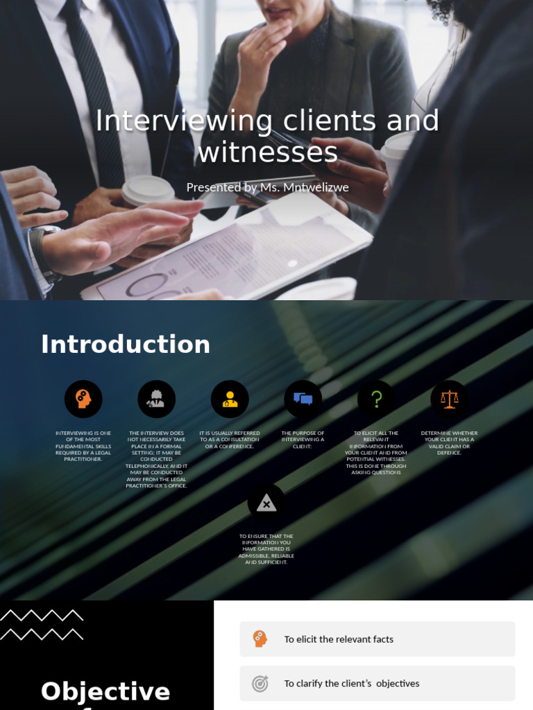 Interviewing Clients and Witnesses Lecture 1 | PDF | Justice | Crime ...