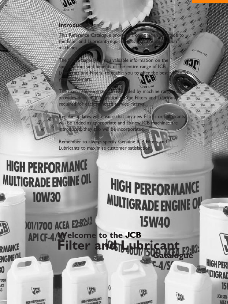jcb_filter_lubricant_construction.machinery | PDF | Motor Oil | Filtration
