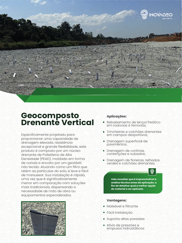 Geodrenos Verticais: Drenagem Eficiente | PDF