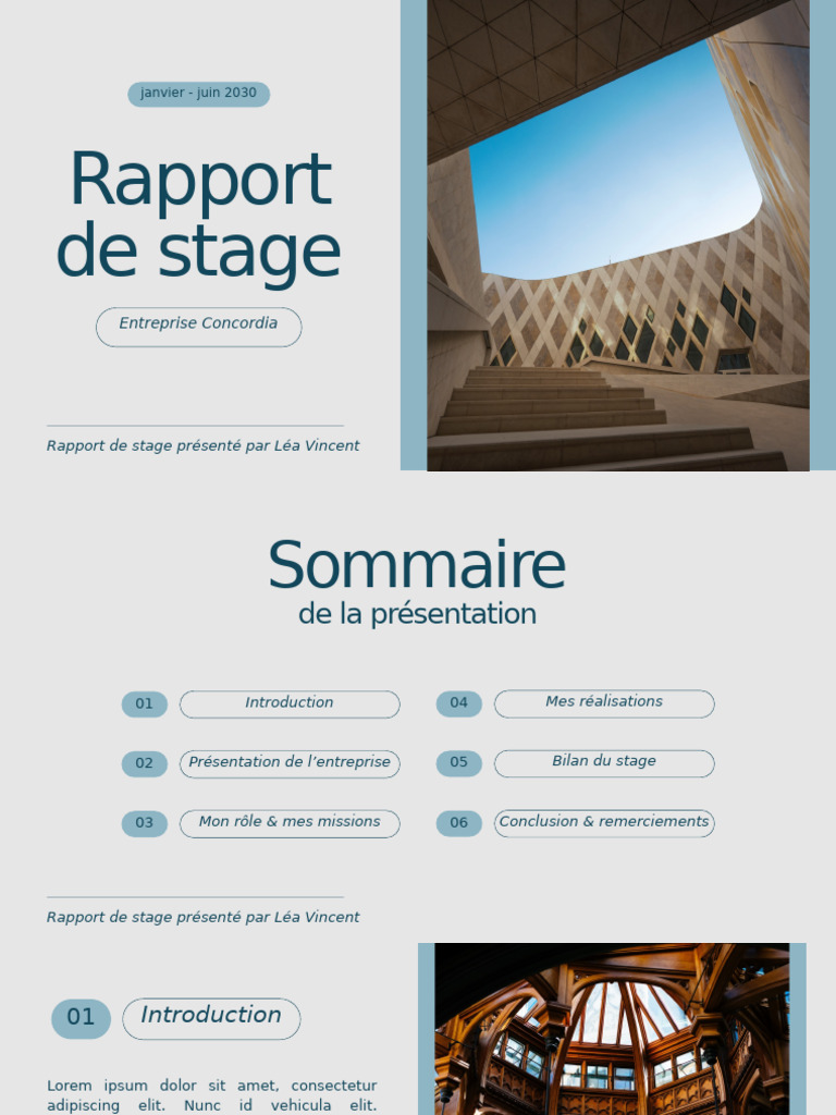 Présentation Rapport de Stage Entreprise Minimaliste Moderne Gris Et ...