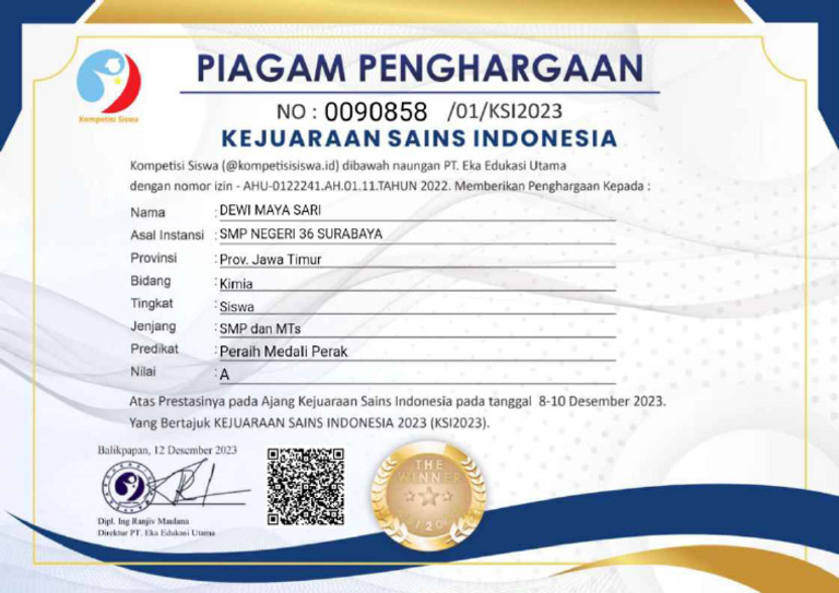 Piag - Kimia - Kejuaraan Sains Indonesia 2023 - 11zon | PDF