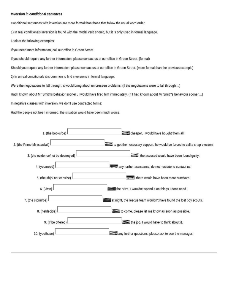 Inverted Conditionals | PDF