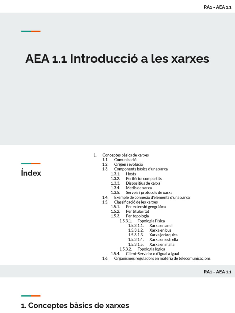 RA1 - 1.1 - Introducció A Les Xarxes | PDF