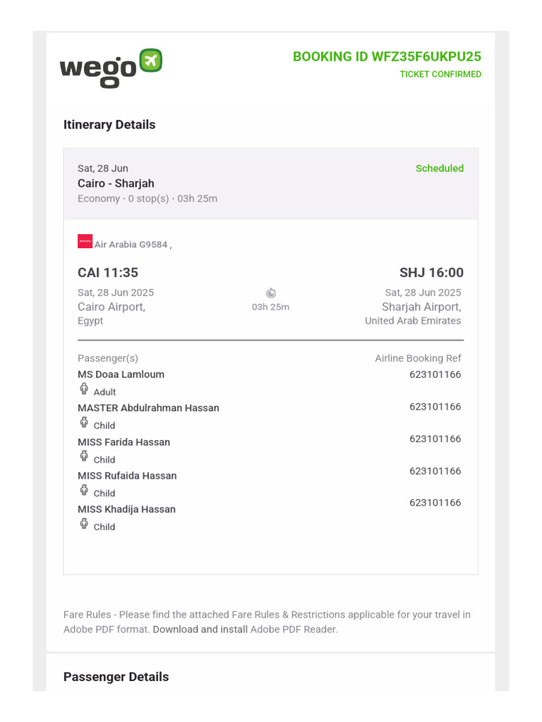 Travel Reservation For June 28 For MS Doaa Lamloum | PDF | Fee | Travel ...