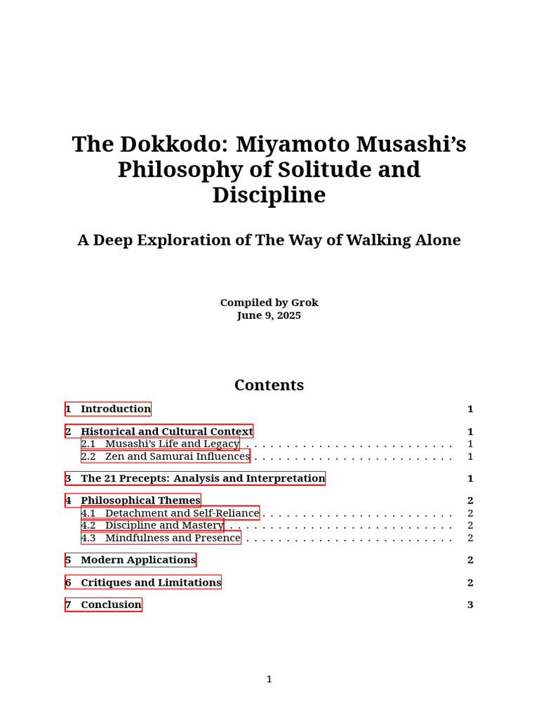 Dokkodo Philosophy of Solitude and Discipline | PDF | Bushido | The ...