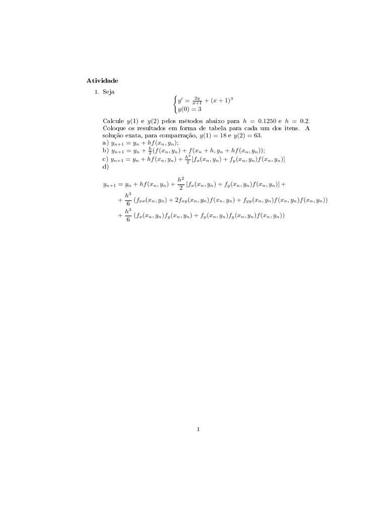 Matemátic Aplicada 2 Exercício | PDF