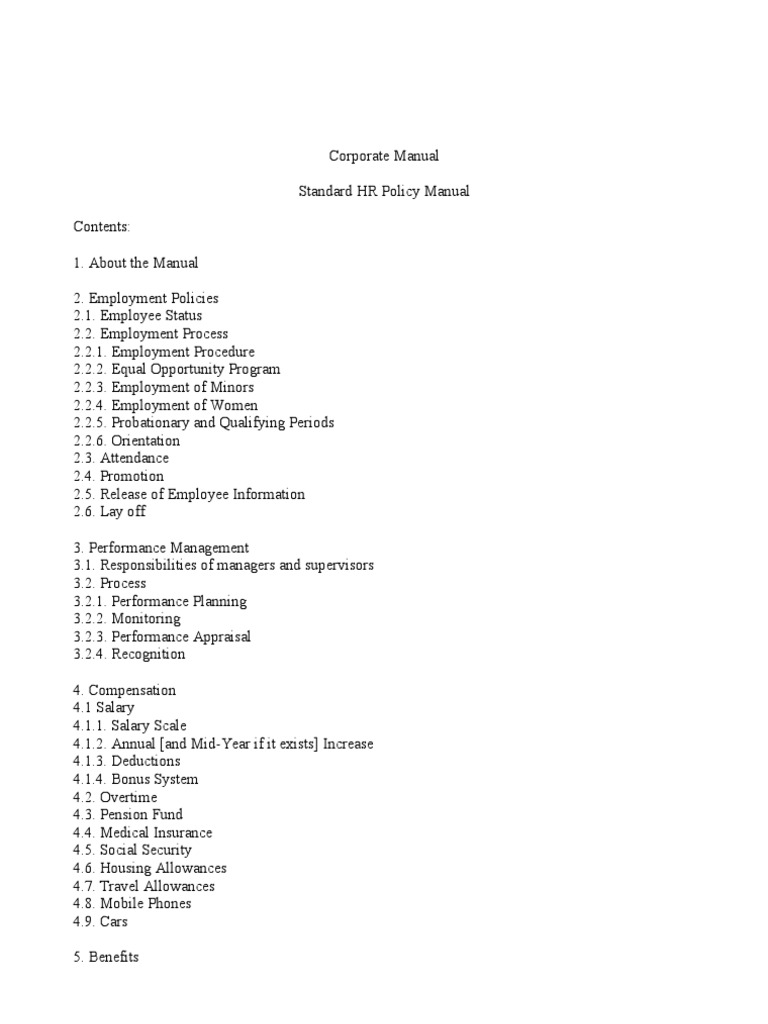 Standard HR Policy Manual | Layoff | Employment