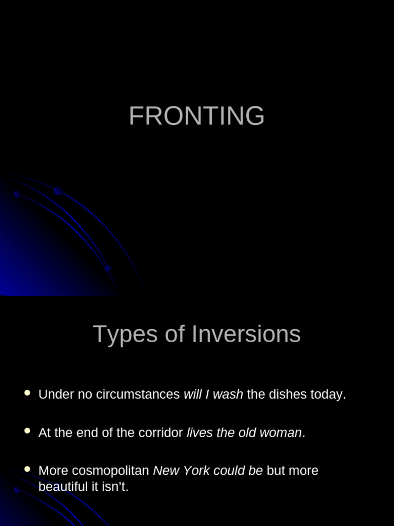 Fronting | PDF