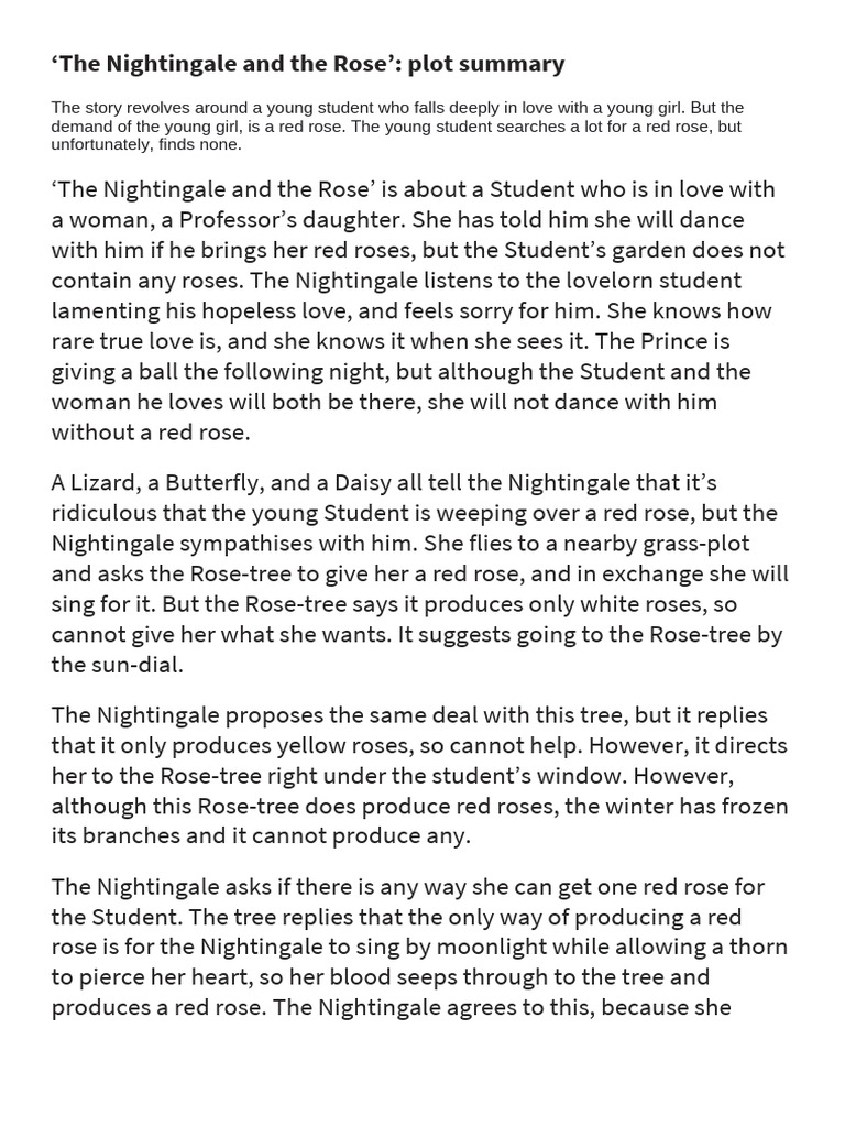 The Nightingale and The Rose | PDF