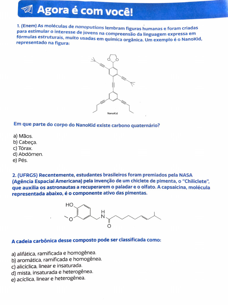 Nanokid e Fórmulas Estruturais em Química | PDF | Éster | Química Orgânica