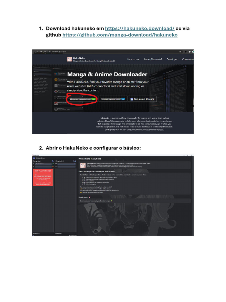 Guia de Download de Manga Com HakuNeko | PDF