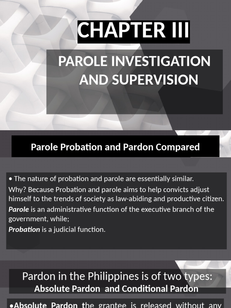 Parole, Probation, and Pardon Overview | PDF | Parole | Pardon