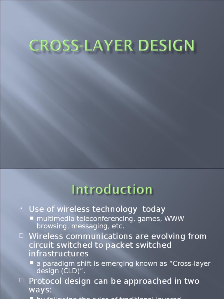 Cross Layer Design | PDF | Communications Protocols | Wireless Sensor ...
