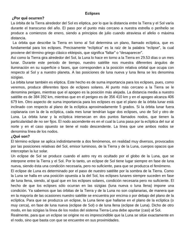 Eclipses | PDF | Eclipse | Luna