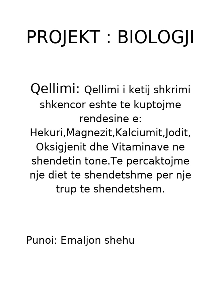 Projekt Biologji | PDF