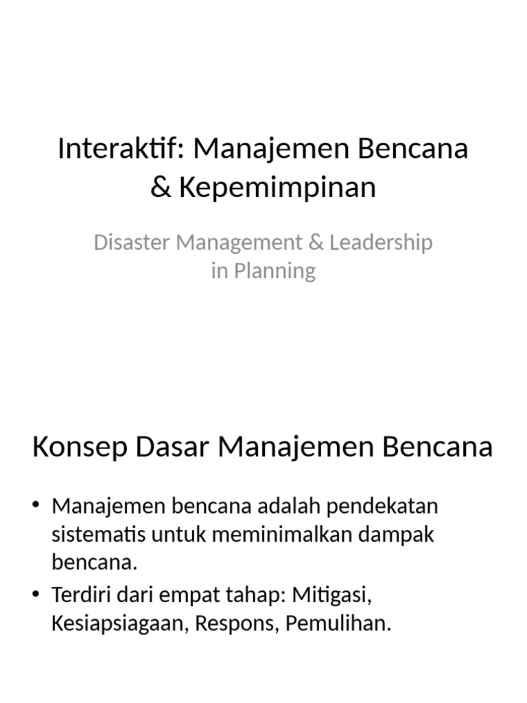 Interaktif Disaster Management Leadership | PDF