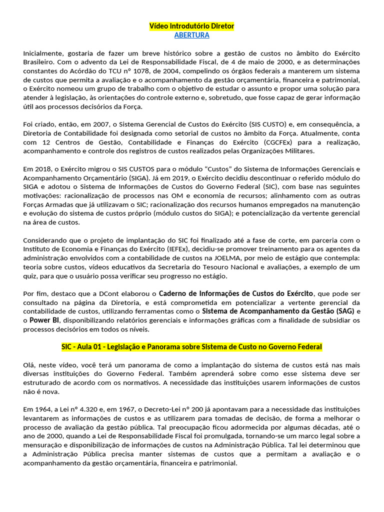 Contabilidade de Custos - STN | PDF | Custo | Contabilidade