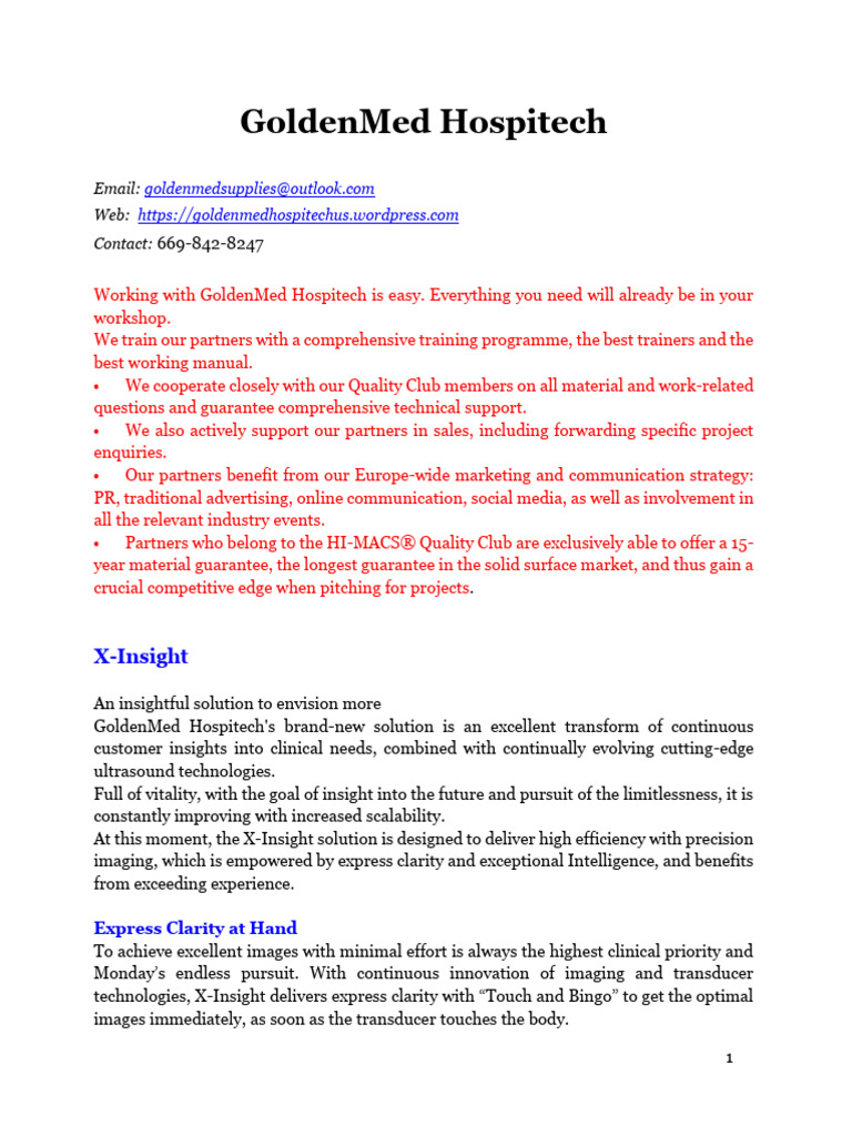 Golden Med Hospitech All New Devices | PDF