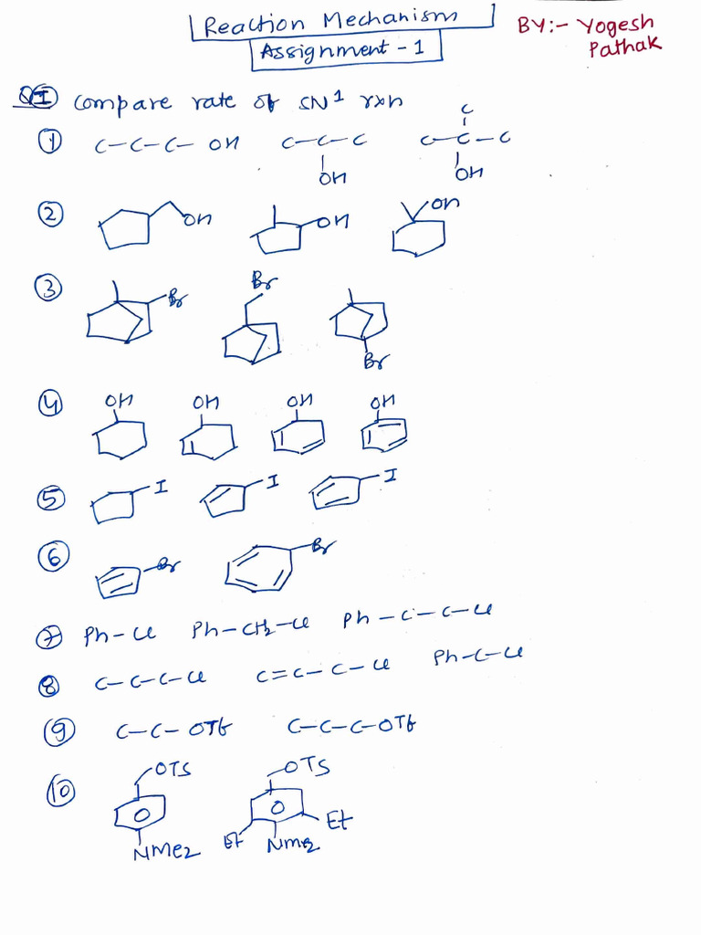 RXN Mechanism c24 Handwritten Assignment by c8 | PDF