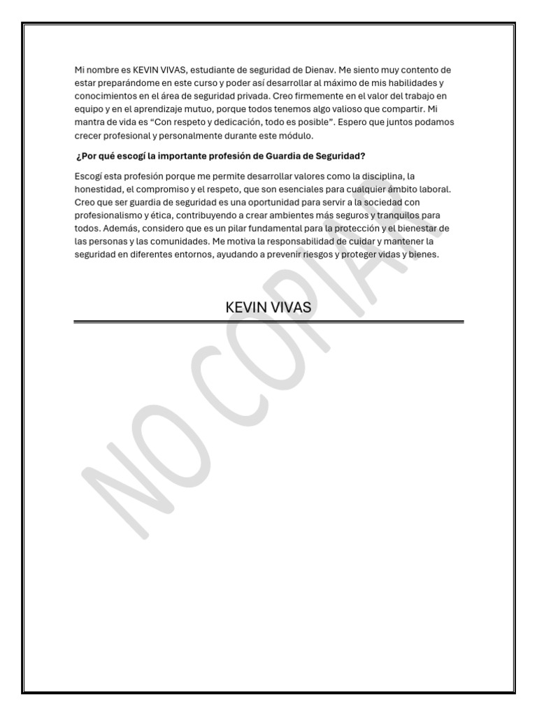 Mi Nombre Es KEVIN VIVAS | PDF