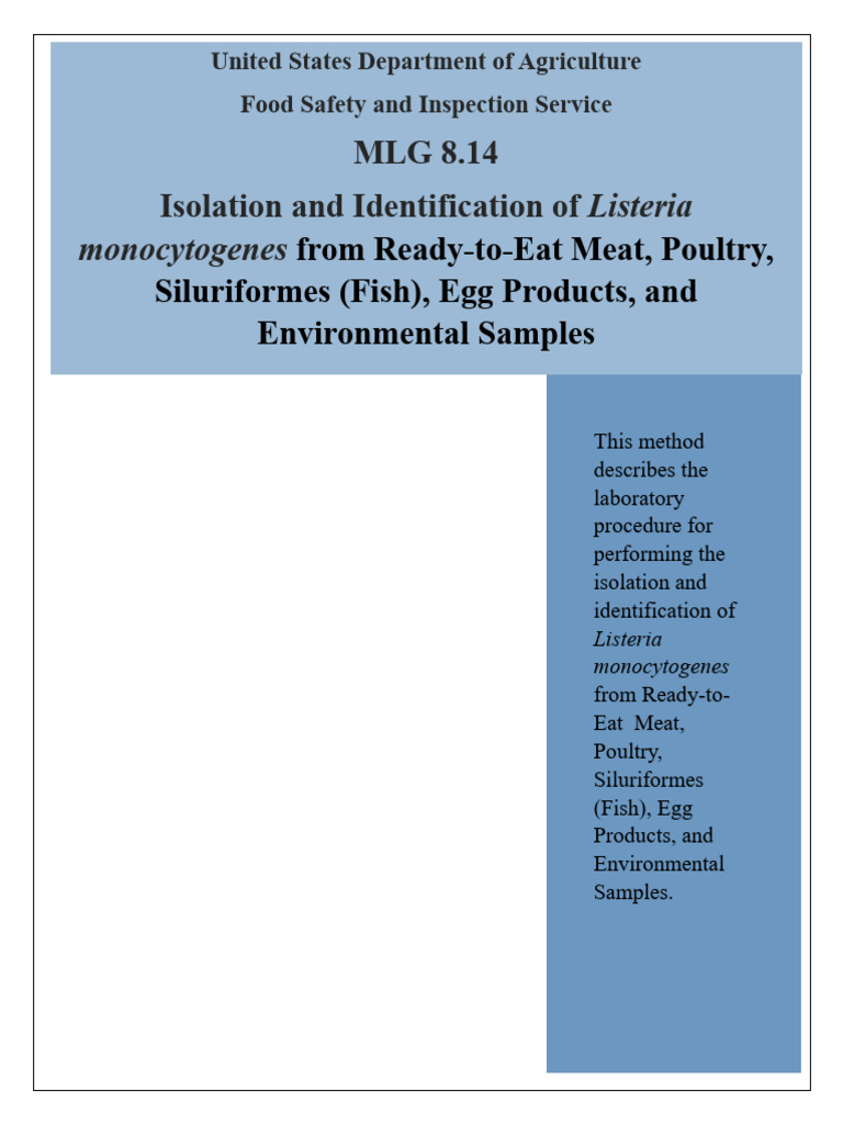 Listeria monocytogenes Testing Protocol | PDF