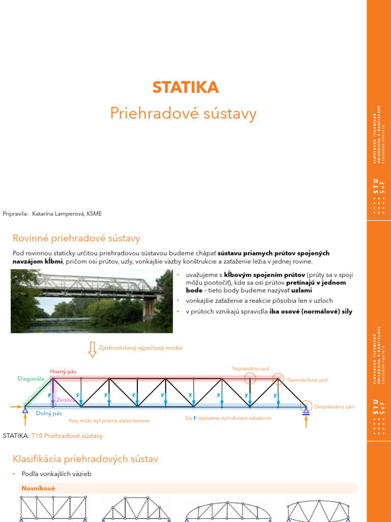 T10 STATIKA - Priehradové Sústavy (2025) - Pre Študentov | PDF