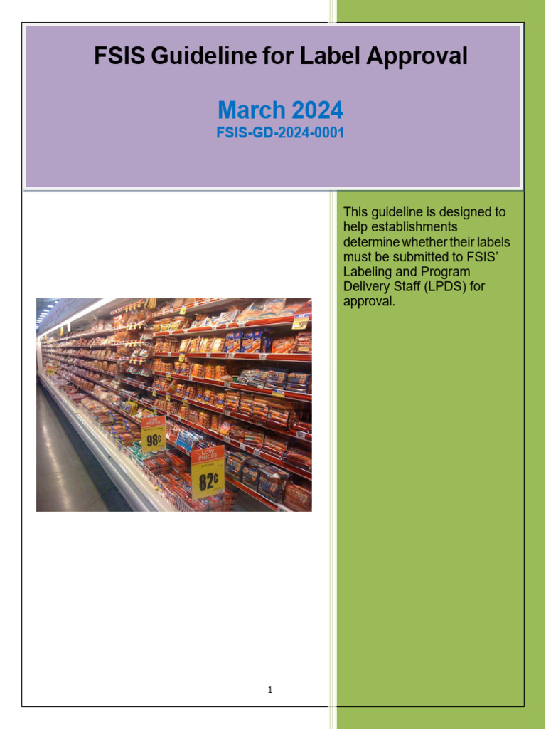 Fsis GD 2024 0001 Etiquetado | PDF | Food Industry | Foods