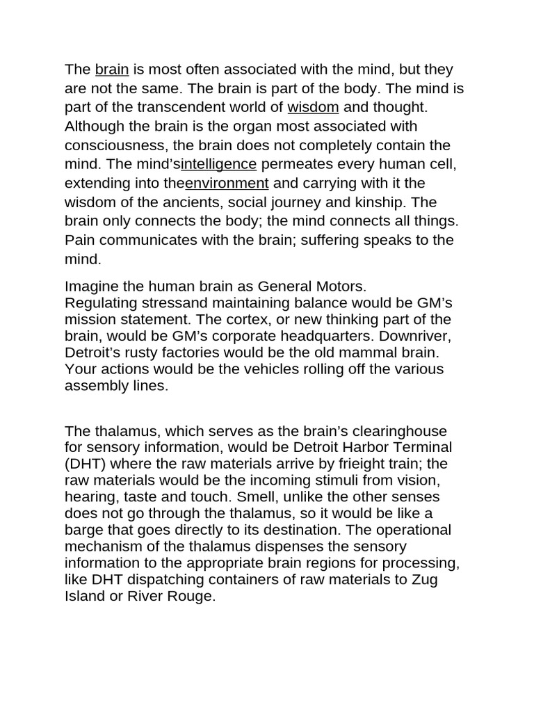 The Brain Is Not The Mind | PDF
