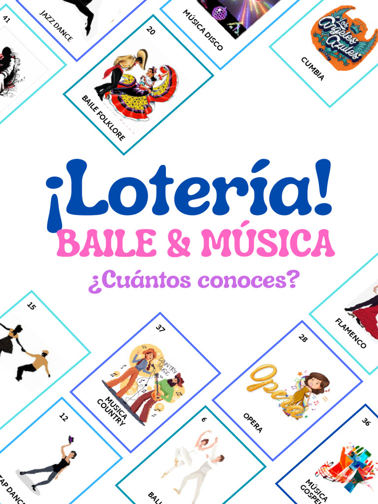 Lotería A Base de Maíz Ilustrada Colorida A4 | PDF | Música dance ...