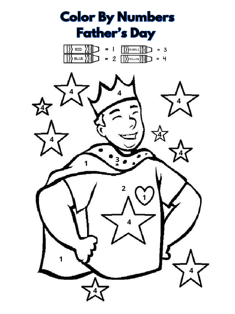 Color by Numbers Fathers Day | PDF