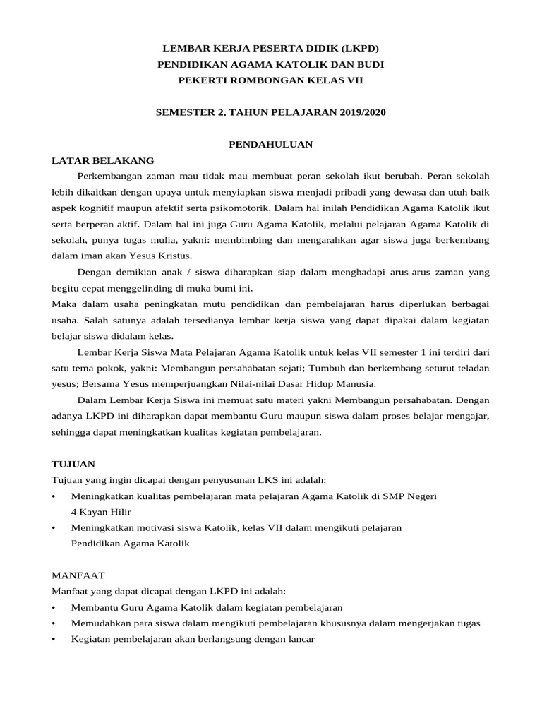 LKPD Pak - 7 Semester 2 2021-2022 | PDF