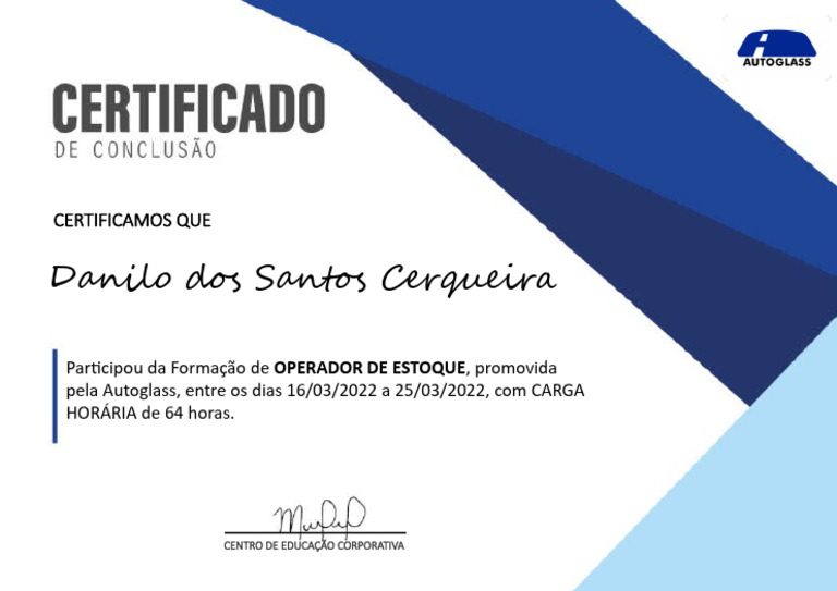 Certificado Operador Danilo | PDF