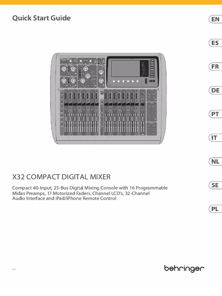 X32 Compact Mixer Quick Start Guide | PDF