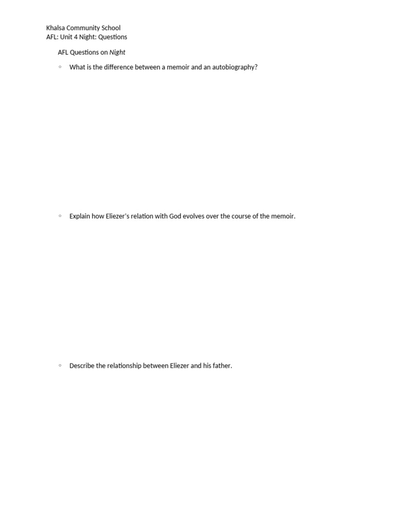 AFL Questions on Night | PDF