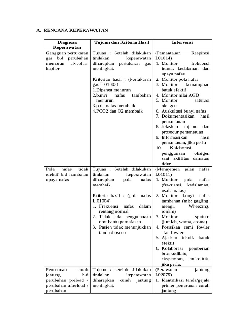 Rencana Keperawatan | PDF